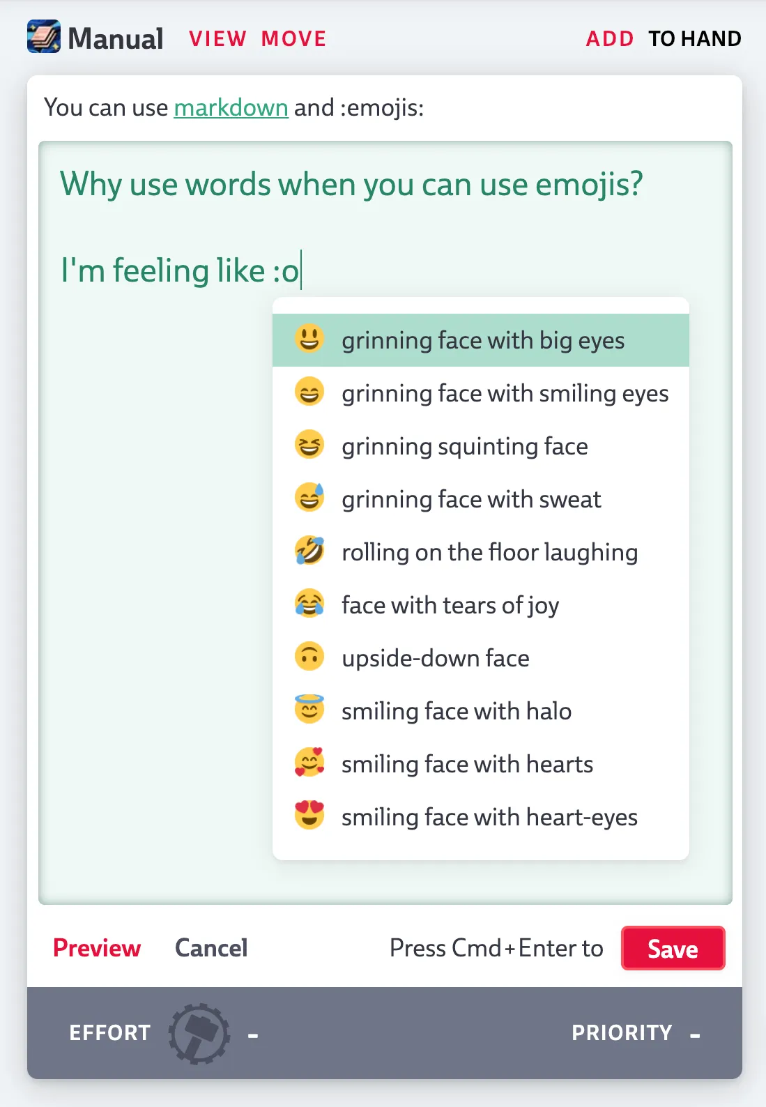Text Editor | Codecks Manual
